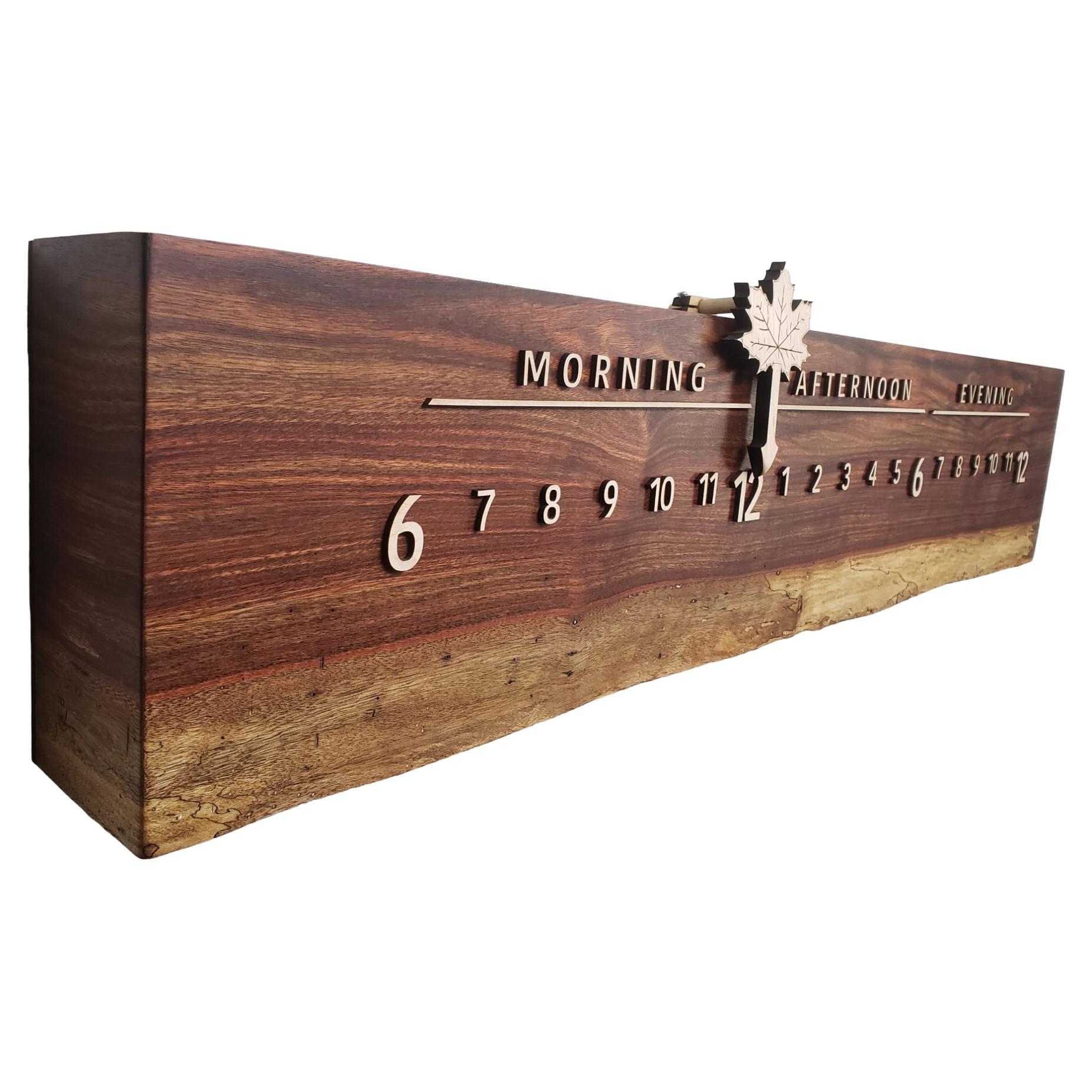 Arizona: 3-Foot Chechen and Maple Linear Clock For Sale at 1stDibs