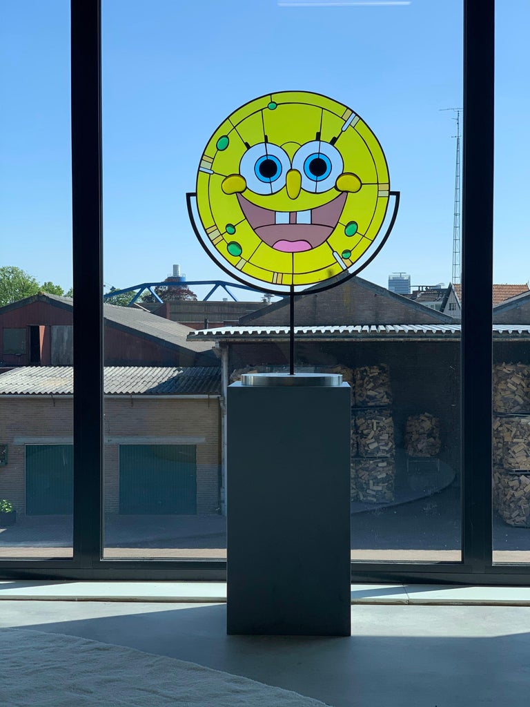 Arjan Boeve - "Bob Tondo - Mini", stained glass by Arjan Boeve (21x29in ...