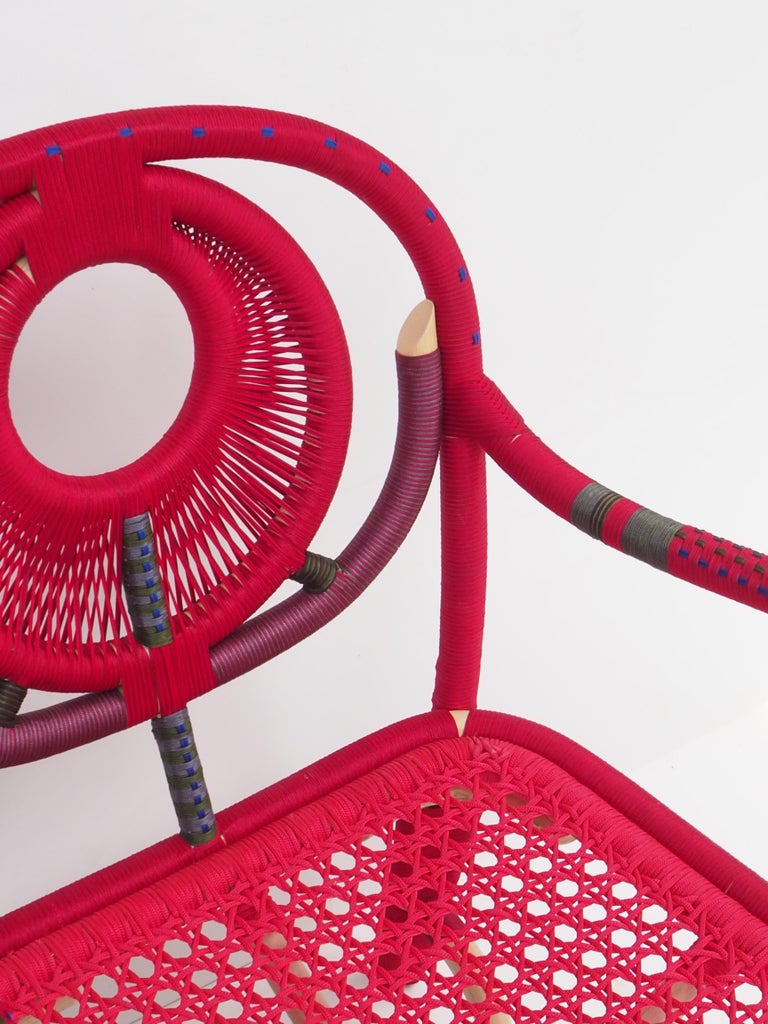 Arkha 'Red', Tribal Rattan Armchair For Sale at 1stDibs