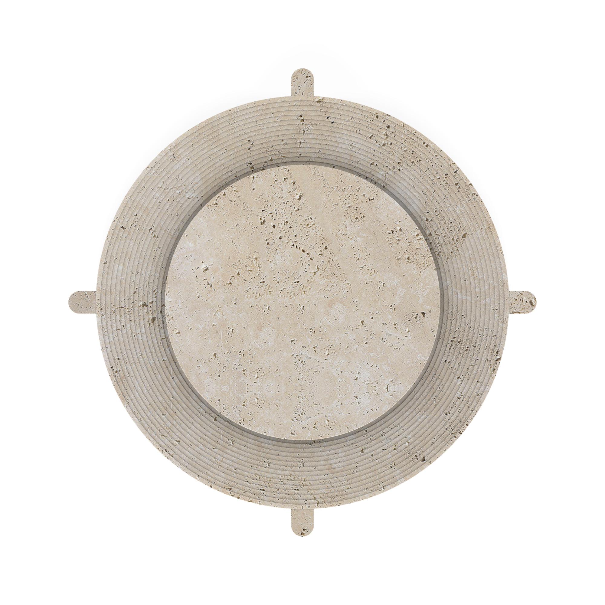 Arkhe No 2 Coffee Table Travertine, Modern Sculptural Round by Fulden ...