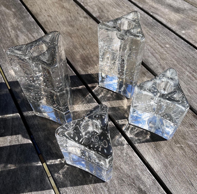 Arkipelago Glass Icicle Candle Holders by Timo Sarpaneva, Set of Four ...