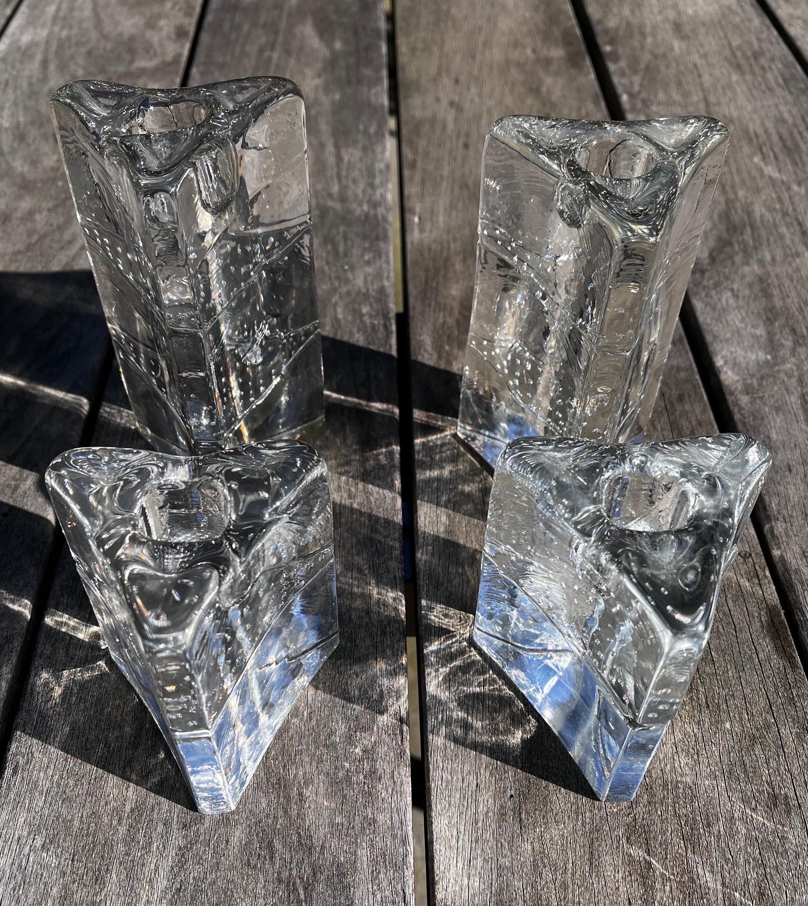 Arkipelago Glass Icicle Candle Holders by Timo Sarpaneva, Set of Four ...
