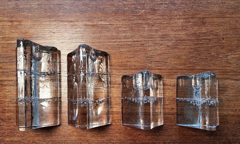 Arkipelago Glass Icicle Candle Holders by Timo Sarpaneva, Set of Four ...