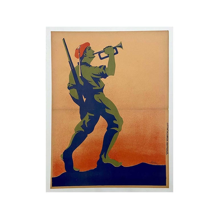 Arlaiz - Original poster of a Carlist soldier made around 1935 by ...