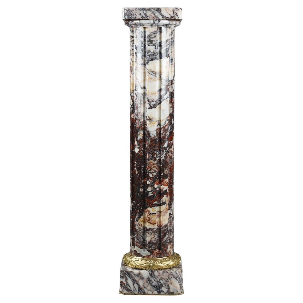 Majestic Marble Column with Malachite Bronze at 1stDibs