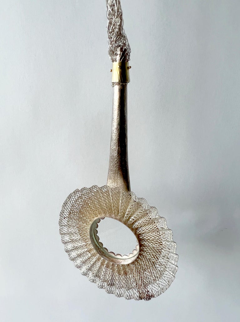 Arline Fisch Sterling Silver Gold Vermeil Crocheted Sautoir Monocle ...