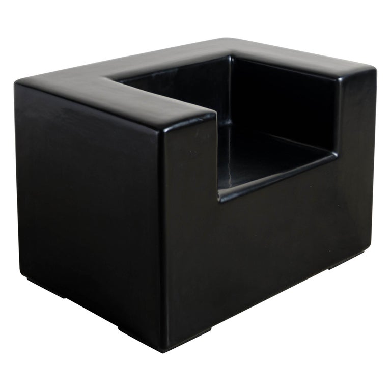 Arm Rest Chair, Black Lacquer by Robert Kuo, Handmade, Limited Edition ...