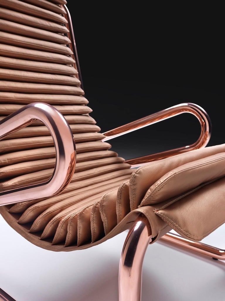 Armadillo Armchair in Mocha Ecoleather with Copper Frame by Busnelli ...