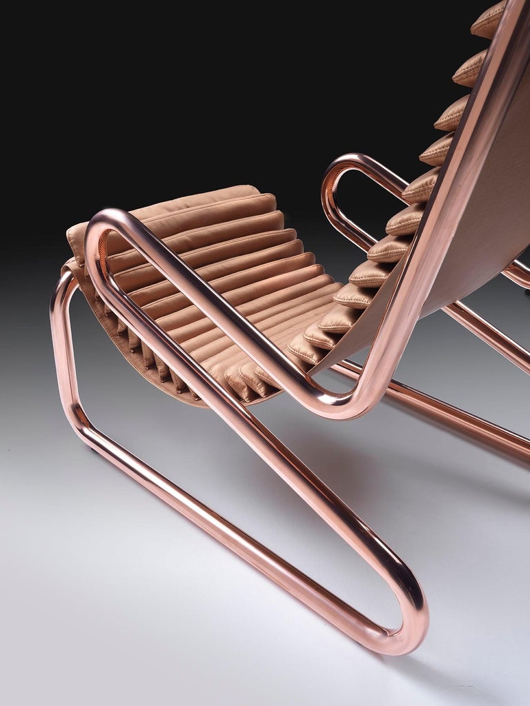 Armadillo Armchair in Mocha Ecoleather with Copper Frame by Busnelli ...