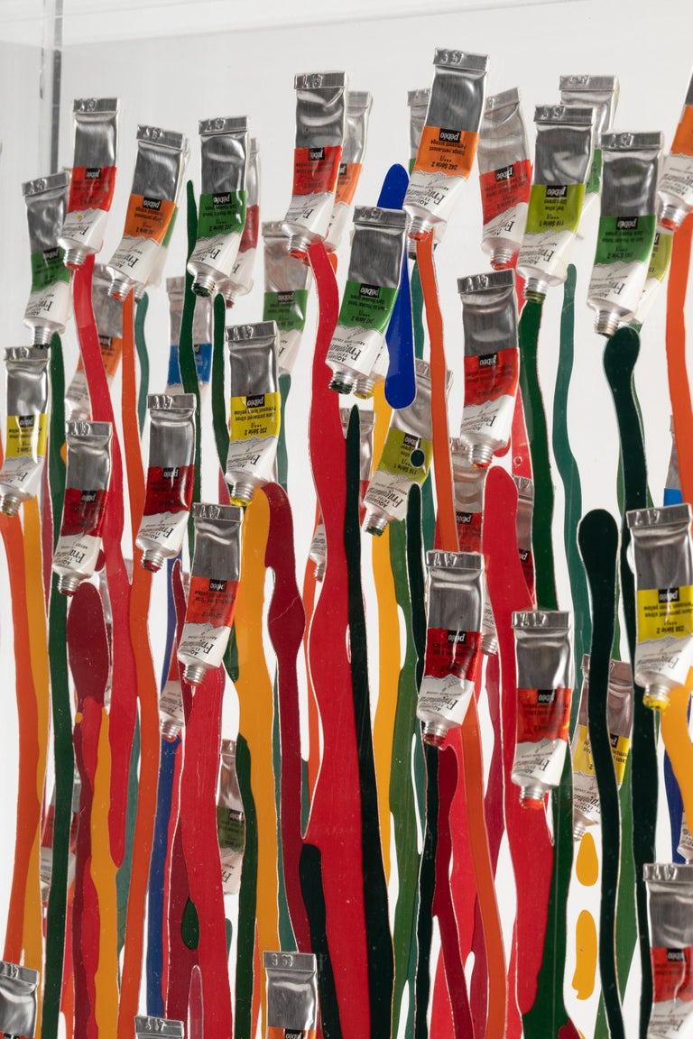 Arman - Arman Aqua Frago Sculpture Accumulation of Paint Tubes in ...