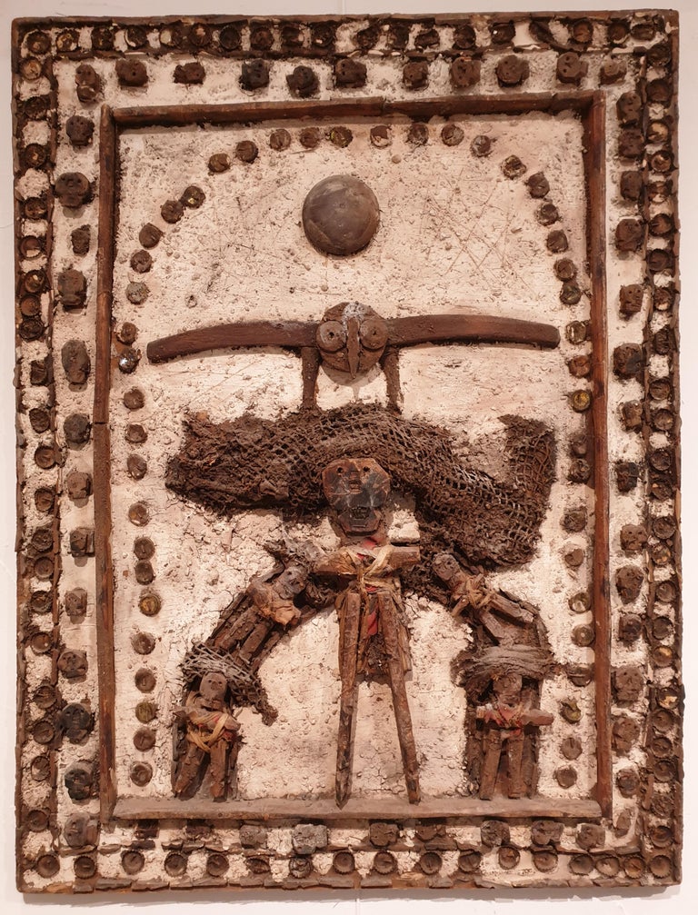 Armand Avril - 'Trinité à l'oiseau'. Large Mid-Century Mixed Media ...