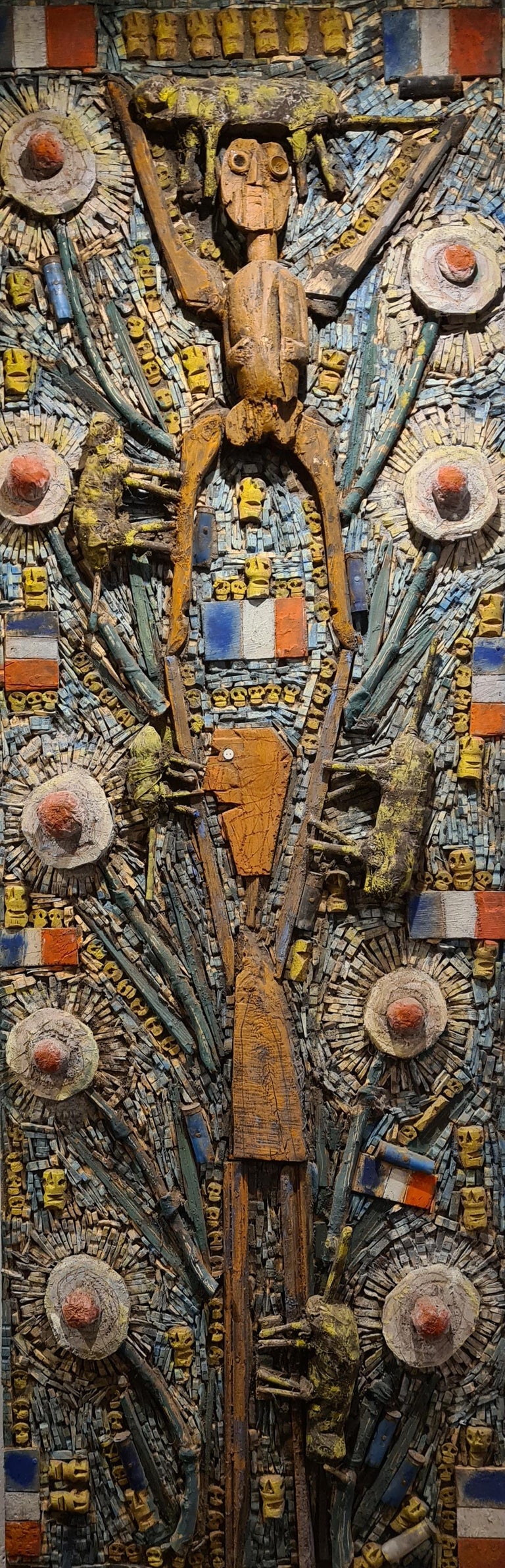 Armand Avril - Moi, drapeaux, chats et coqs, assemblage de supports ...