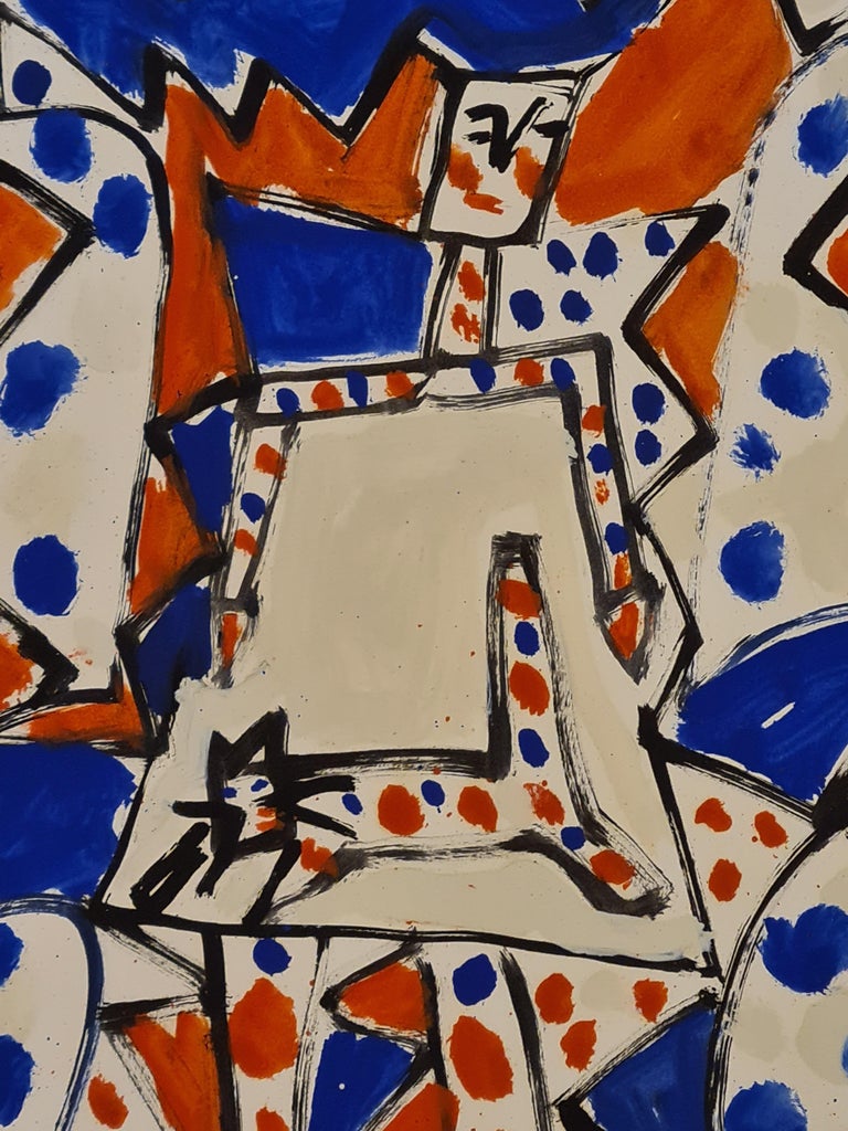 Armand Avril - Femme et Son Chat For Sale at 1stDibs
