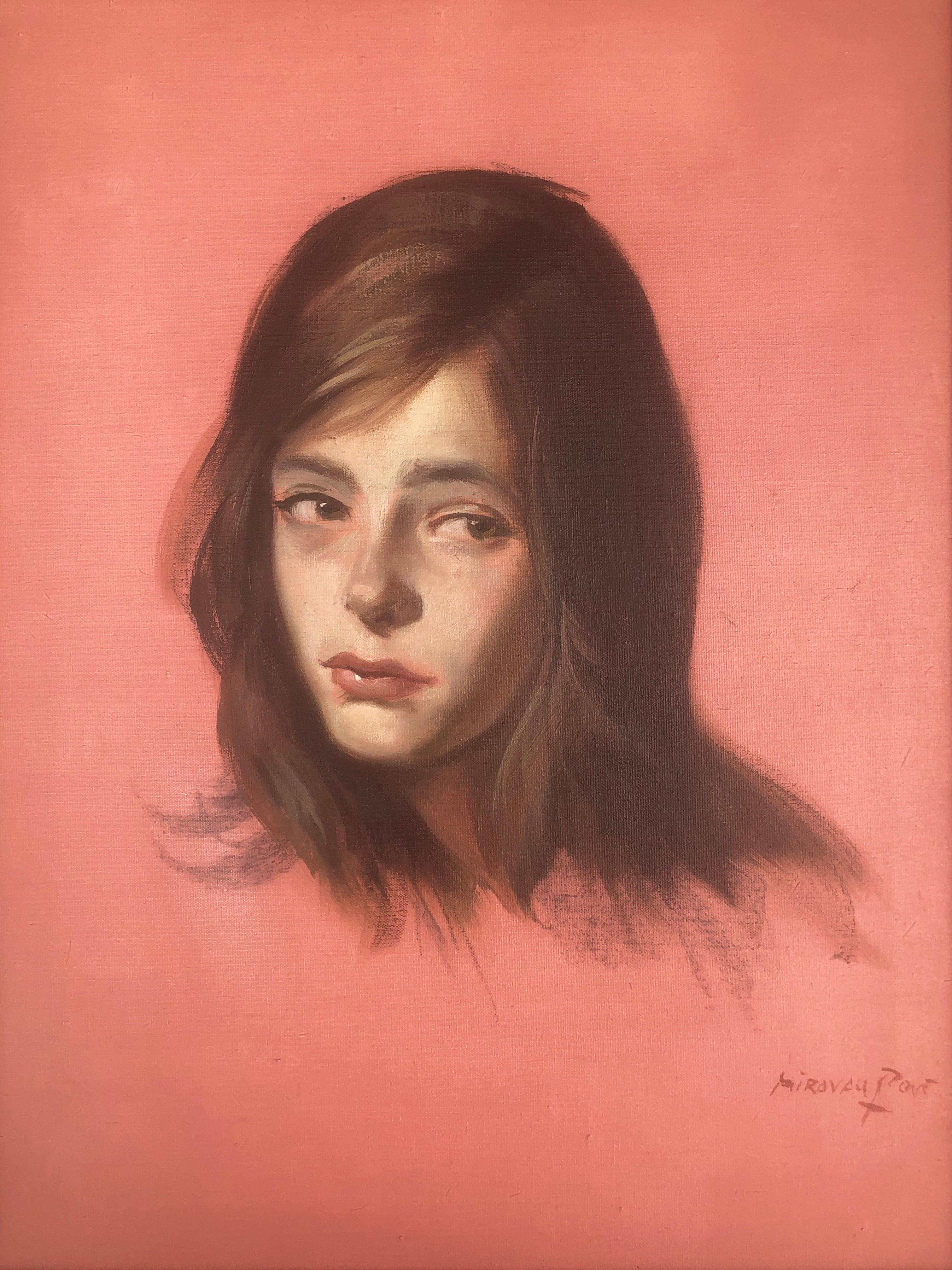 Armand Miravalls Bove - Woman's face oil on canvas painting portrait ...