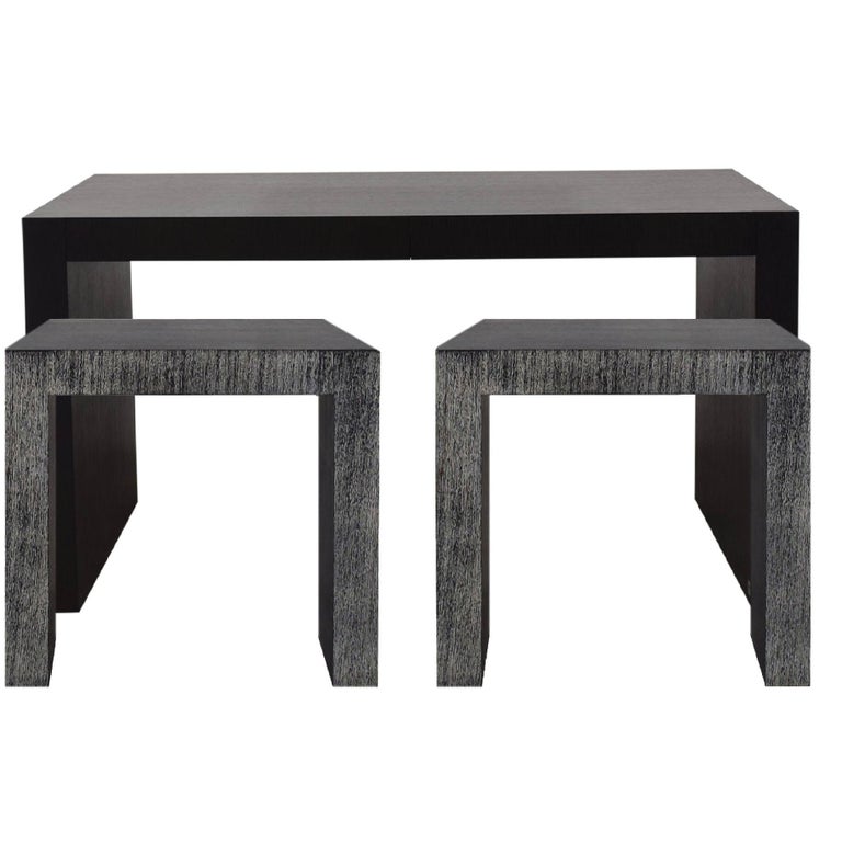 Armani Casa Brown Black Oak Writing Table ‘Paris’ Desk Console, Modern ...