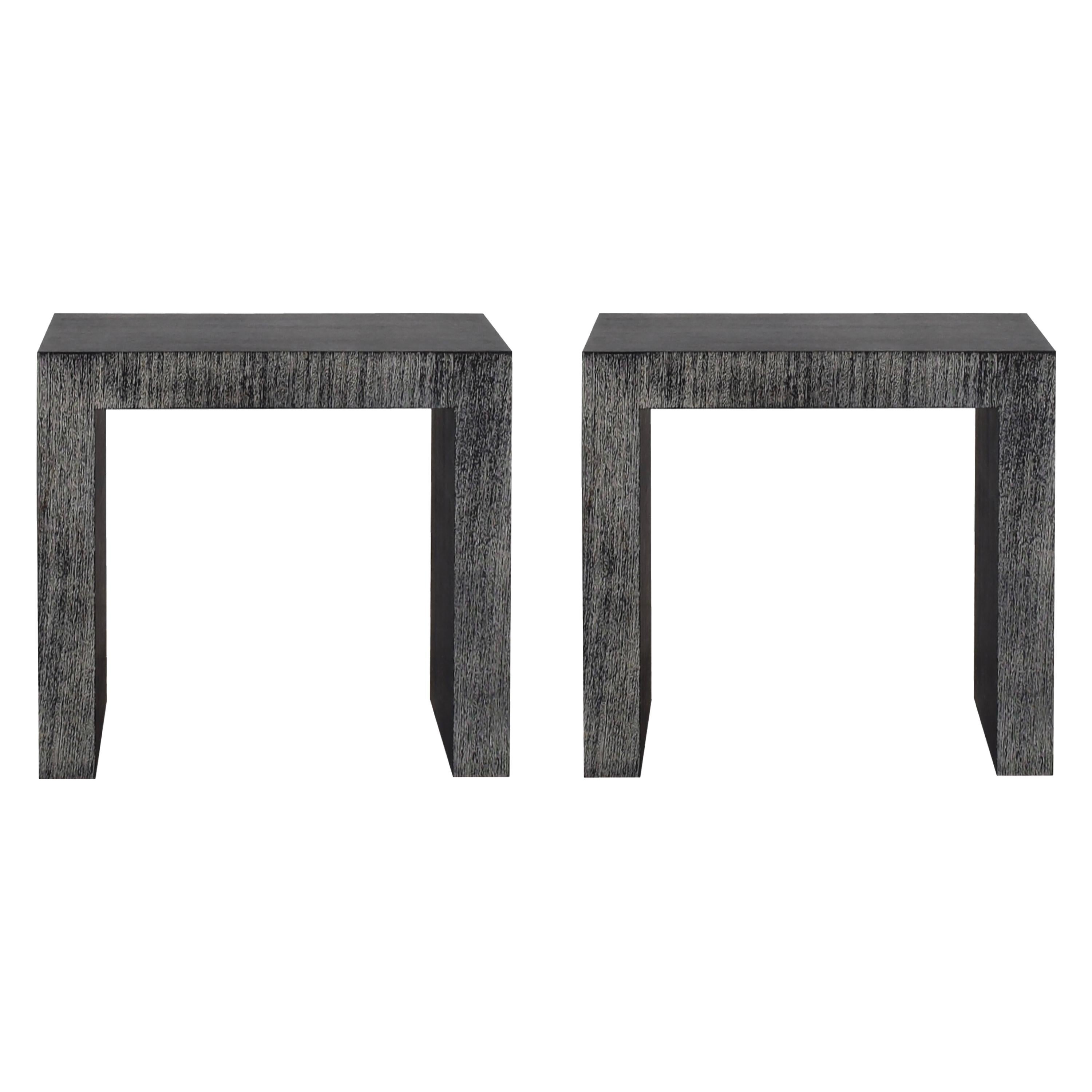 Armani Casa Ebonized Cerused Oak “Paris” Side Table, Minimal Modern ...