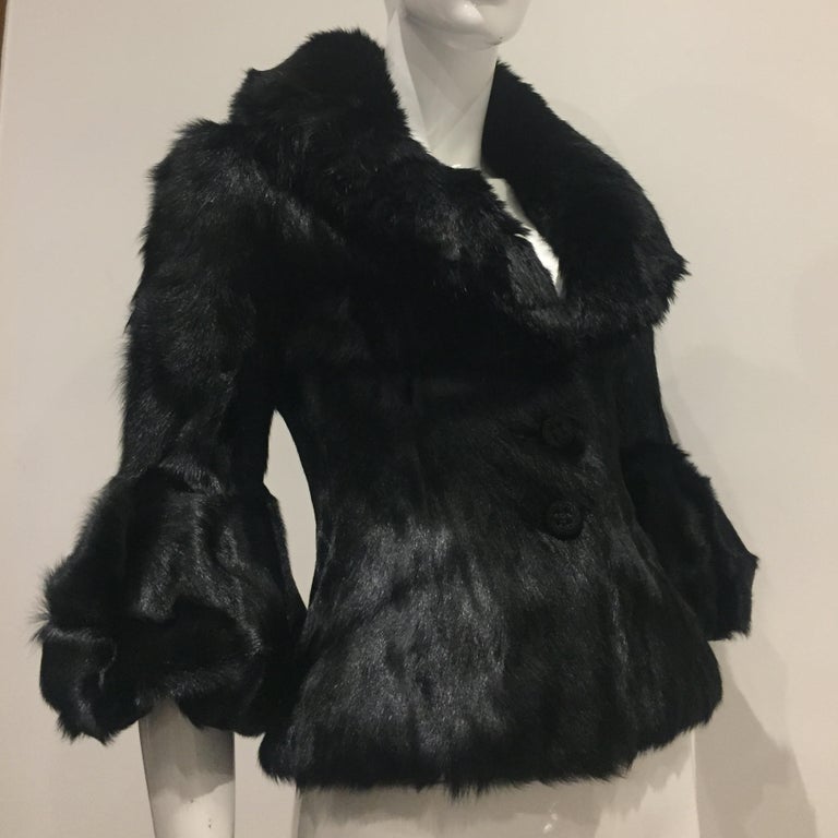 Armani collezioni Black rabbit fur For Sale at 1stDibs