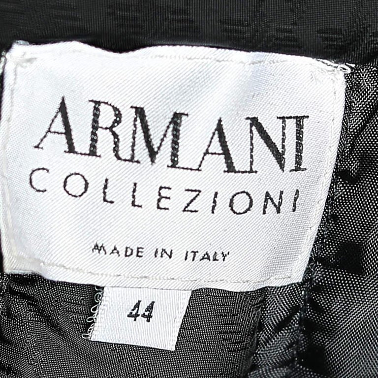 Armani Collezioni Black Synthetic Concealed Hood Detail Zip Front ...