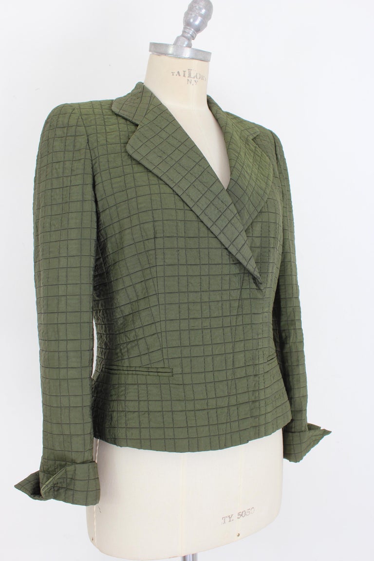 Armani Collezioni Green Quilt Jacket at 1stDibs