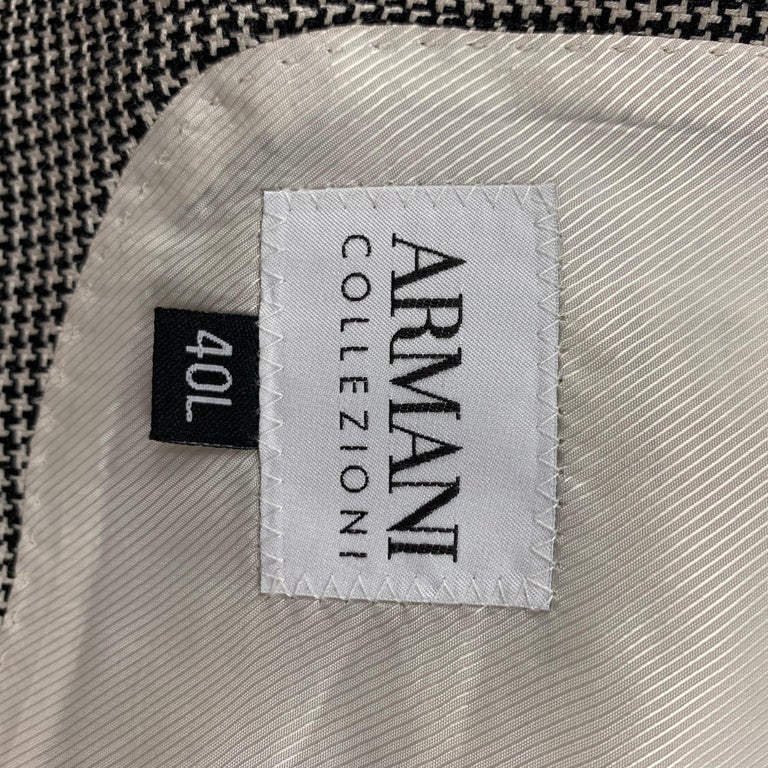 ARMANI COLLEZIONI Size 40 Black White Houndstooth Sport Coat For Sale ...