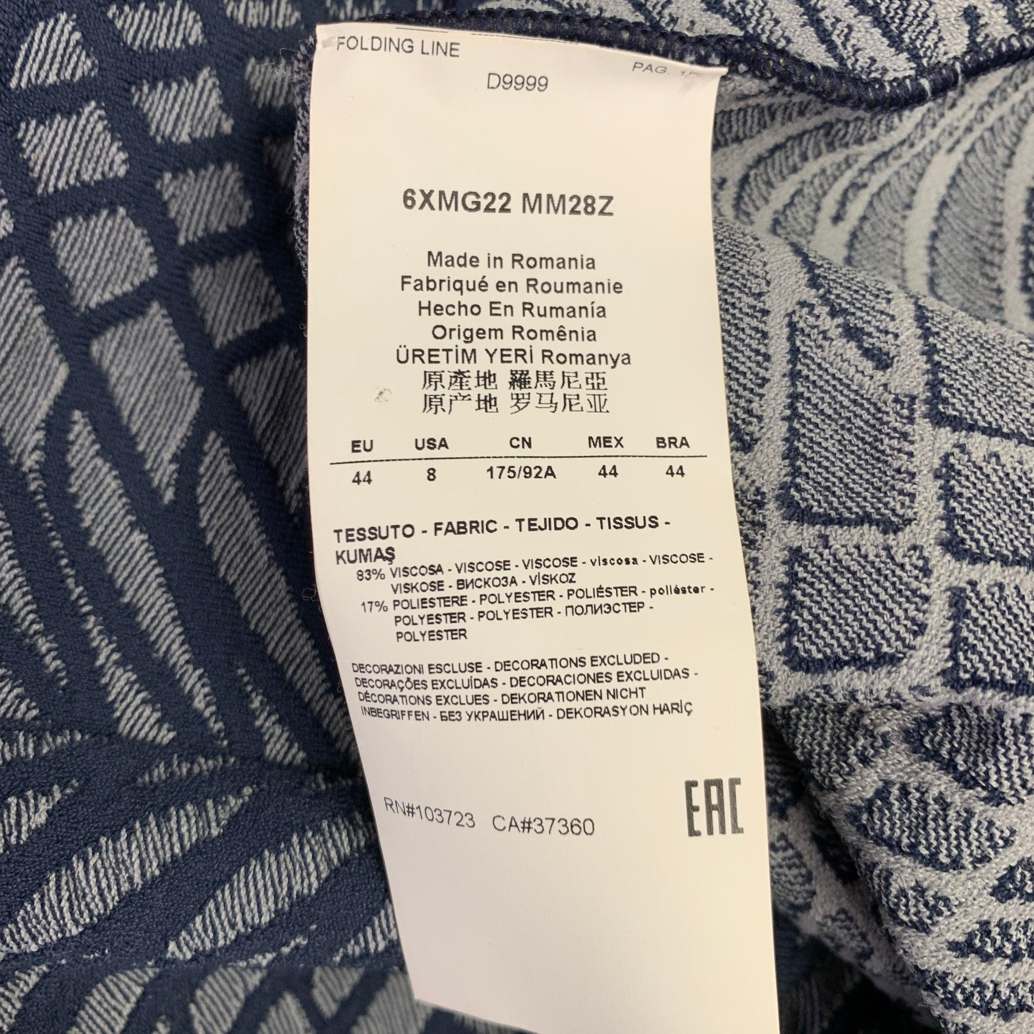 ARMANI COLLEZIONI Size 8 Blue Viscose Polyester Jacket For Sale at 1stDibs