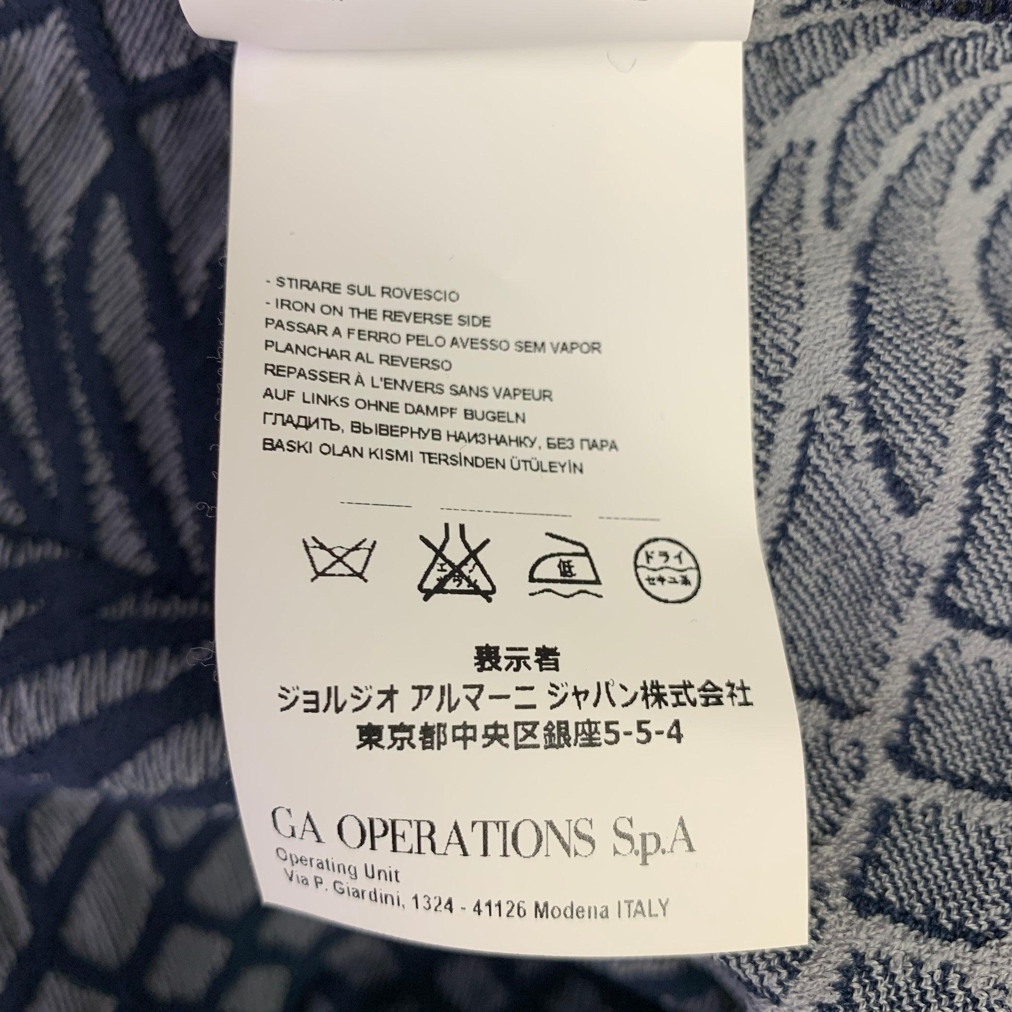 ARMANI COLLEZIONI Size 8 Blue Viscose Polyester Jacket For Sale at 1stDibs