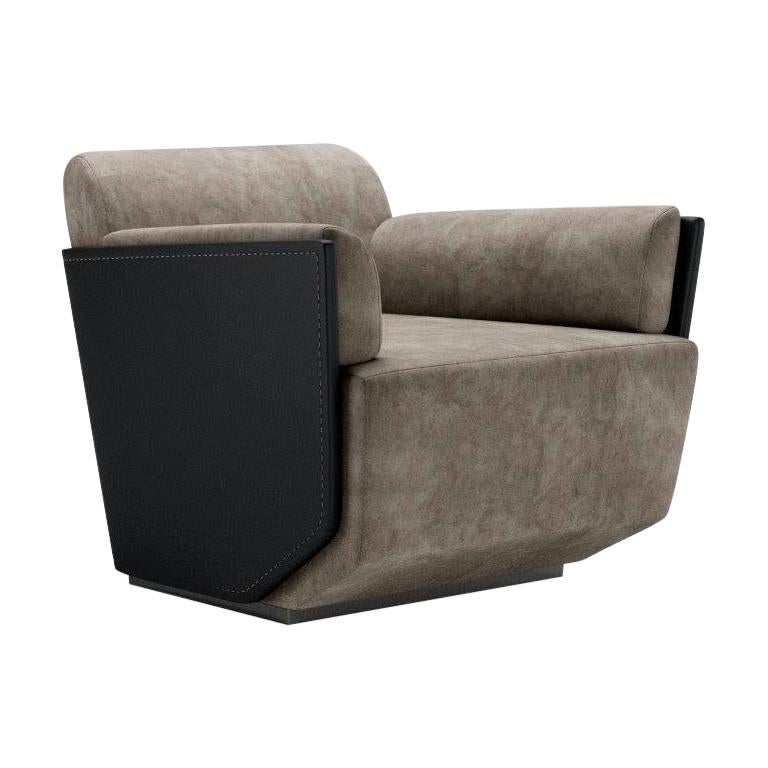 Pasadena Armchair Capitonated and Covered with Velvet For Sale at 1stDibs