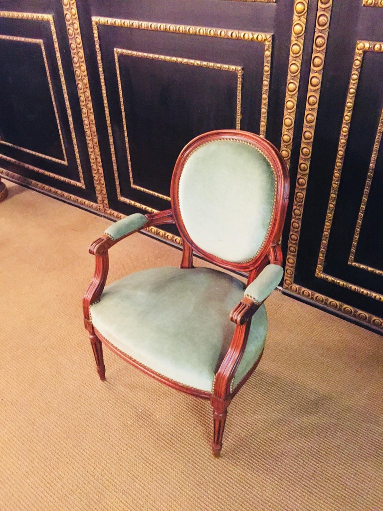 Armchair in Louis Seize Style Walnut For Sale at 1stDibs