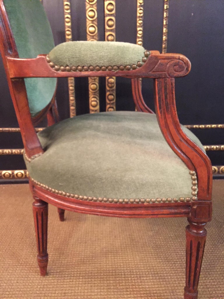 Armchair in Louis Seize Style Walnut For Sale at 1stDibs