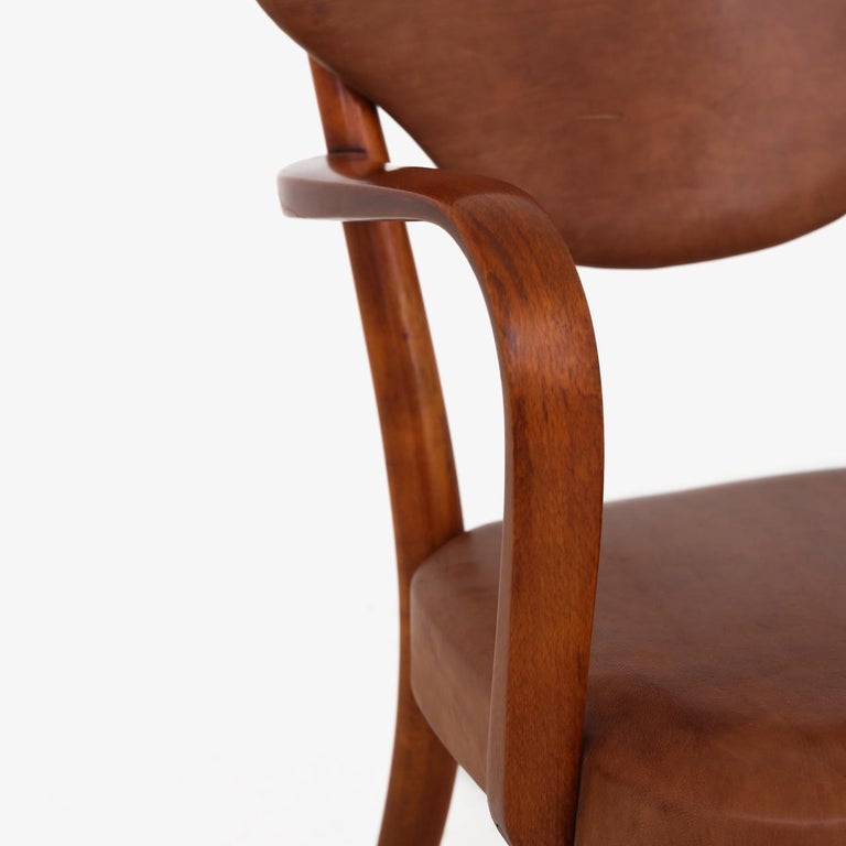 Armchair in Patinated Beech in Manner of Magnus Stephensen For Sale at ...