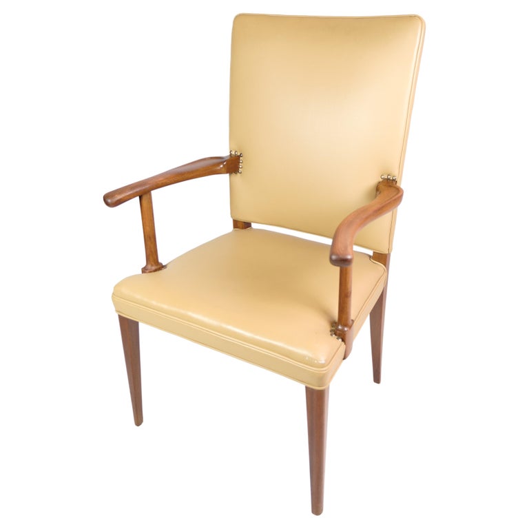 Armchair, Jacob Kjær, Mahogany, Light Leather, 1950 For Sale at 1stDibs