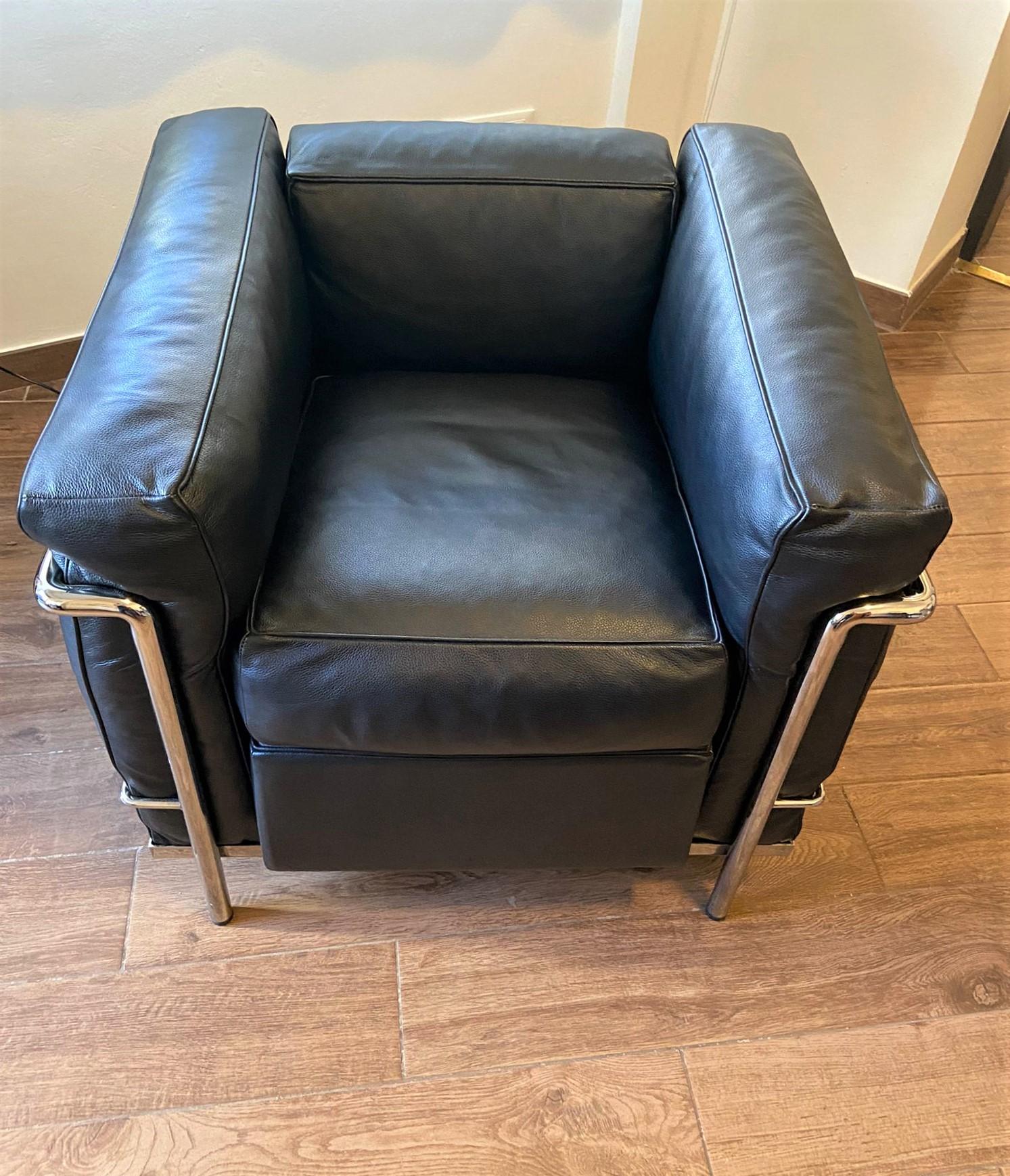 Armchair Leather LC2 Le Corbusier Jeanneret Charlotte Perriand for ...