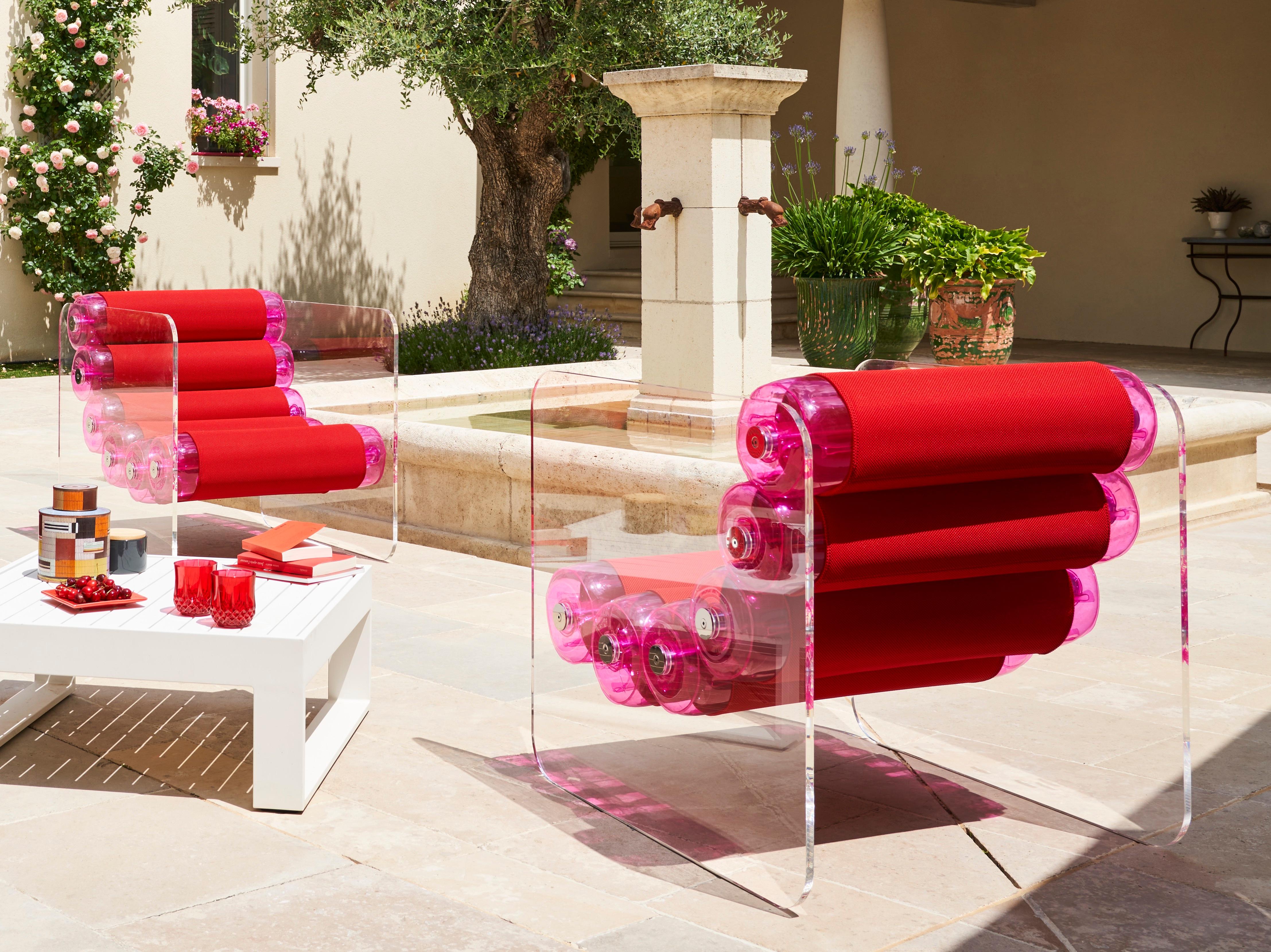 Armchair MW02 Pink - Made to measure - Sides in PMMA - Handmade in ...