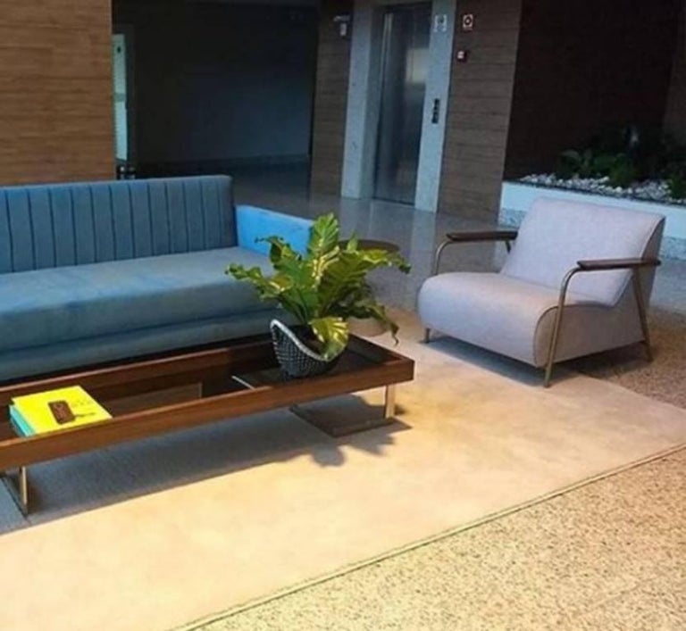 Armchair Neo Larg, Brazilian Freijo Wood Armrest, Fabric Upholstered ...