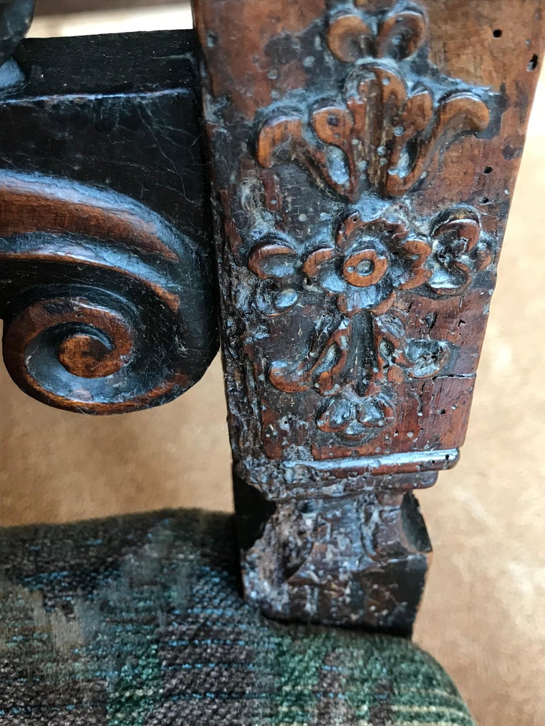 Armchair, Walnut, Carved, Upholstered, Daniel Marot, Flemish, 17 ...