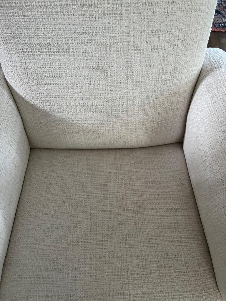 Armchairs New Cream Textured Performance Upholstery For Sale at 1stDibs