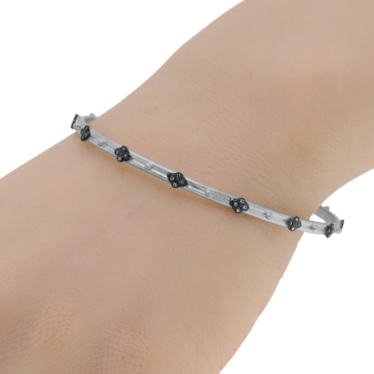Armenta New World Sterling Silver Diamond Bangle Bracelet For Sale at ...