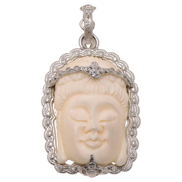 Armenta New World Sterling Silver and Diamond Buddha Enhancer Pendant ...