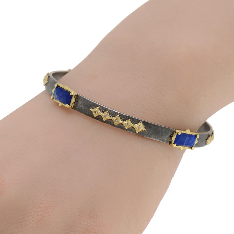 Armenta Old World 18k Gold and S. Silver Lapis Lazuli and Diamond ...