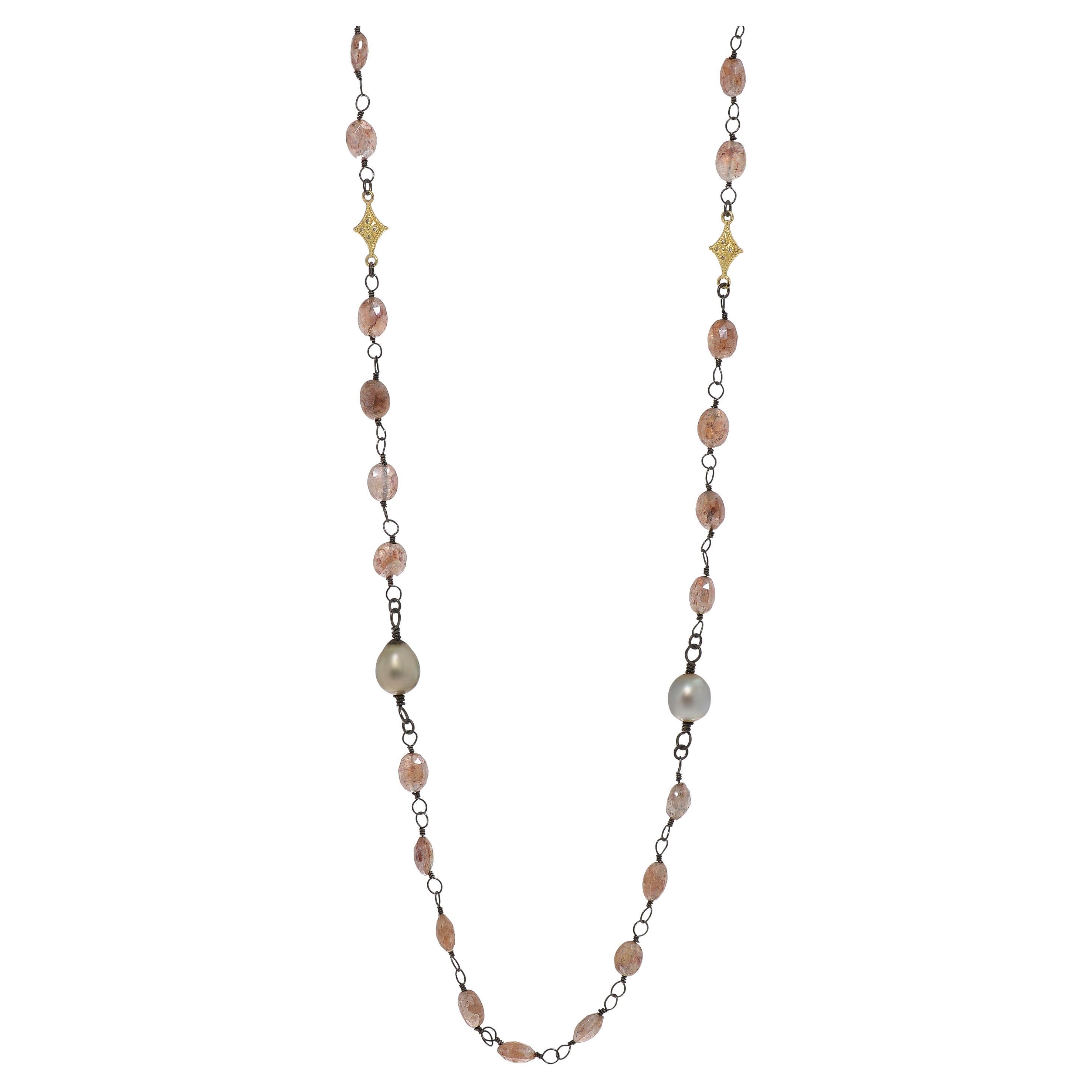 Armenta Old World 18k Gold, Diamond and Moonstone Necklace For Sale at ...
