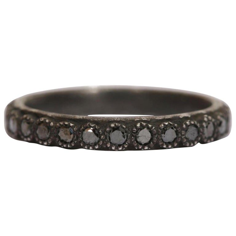 Armenta Old World Black Diamond Stackable Ring, Sterling Silver 925, Style 03117 at 1stDibs