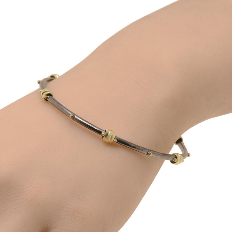 Armenta Old World S. Silver and 18k Gold Pebble Bangle Bracelet For ...
