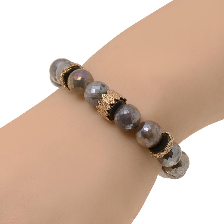 Armenta Rose World 14k Rose Gold, Diamond and Moonstone Bracelet For ...