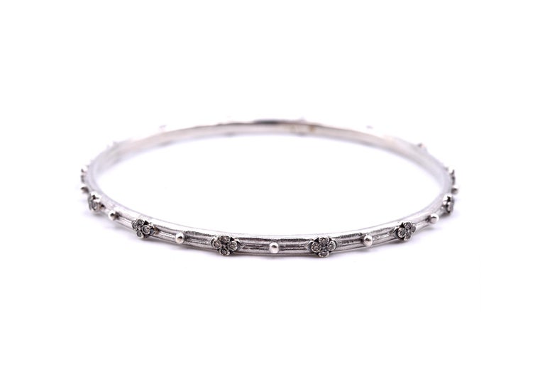 Armenta Sterling Silver Diamond Bangle Bracelet For Sale at 1stDibs
