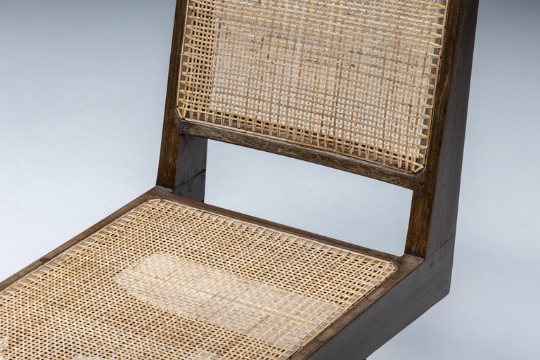 Armless Easy Chair by Pierre Jeanneret rattan, teak and wood ...