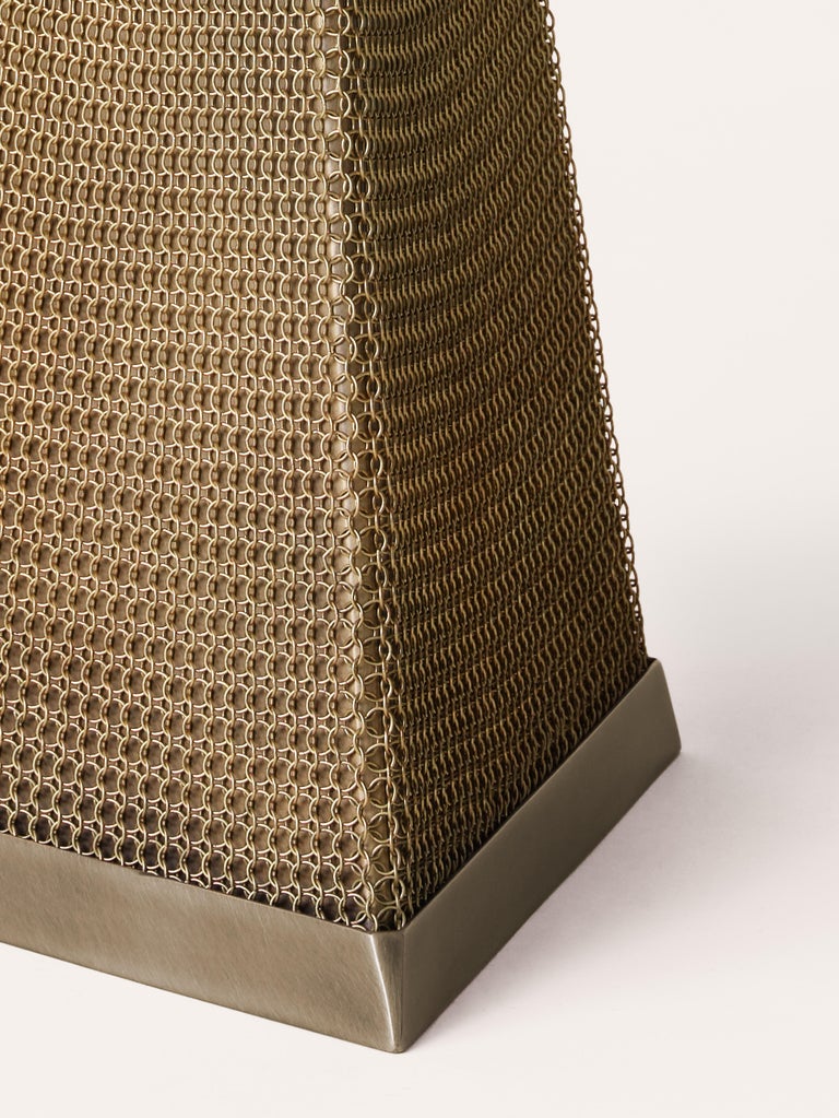 Konekt Armor Triangle Side Table with Chainmail For Sale at 1stDibs