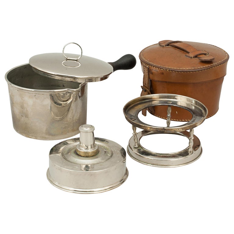Army and Navy Campaign Spirit Cooker in Leather Case with Sauce Pan at ...