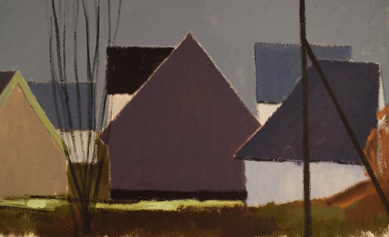 Arne A. Hansen '1922-2009', Denmark, Oil on Canvas, Modernist Landscape ...