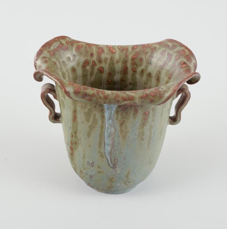 Arne Bang (1901-1983), Denmark. Vase in glazed ceramics with handles. For Sale at 1stDibs