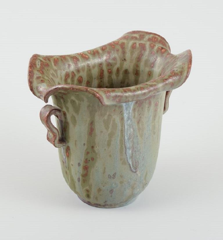Arne Bang (1901-1983), Denmark. Vase in glazed ceramics with handles ...